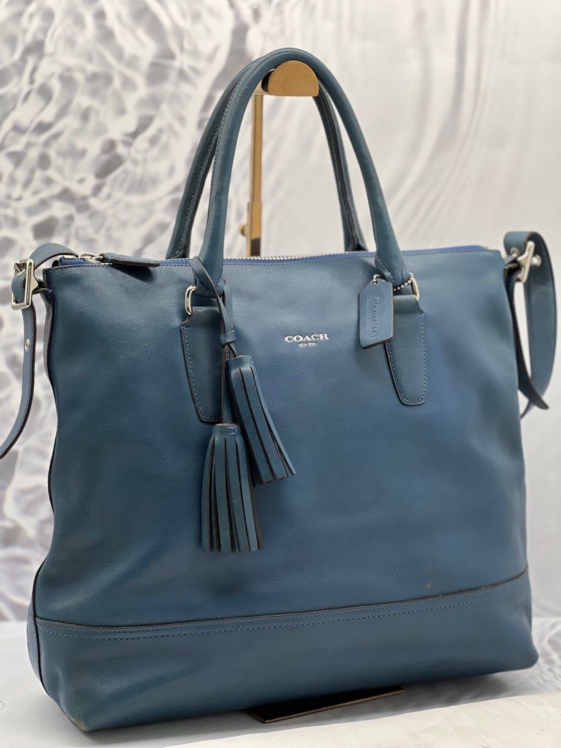 COACH RORY LEGACY TOTE HANDLE BAG IN BLUE LEATHER, Luxury, Bags ...