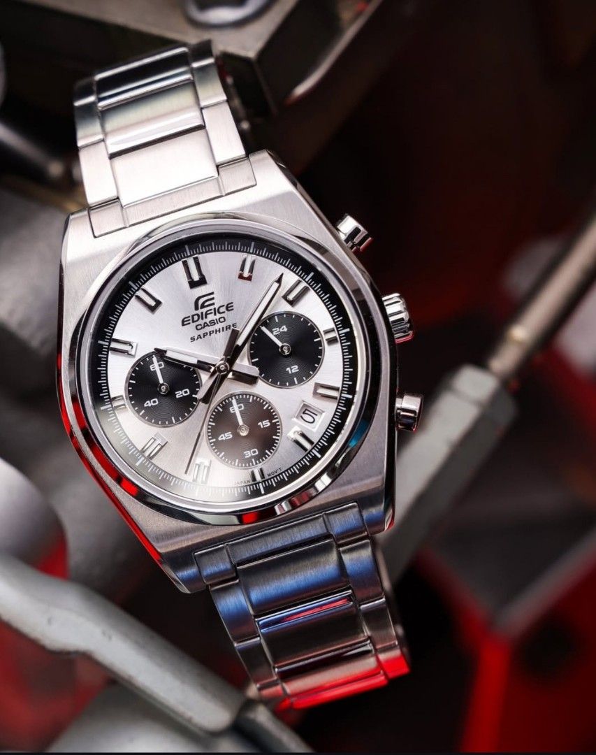 Edifice Sapphire Crystal Chronograph Casio Watch EFB-730D-7A, Luxury, Watches on Carousell
