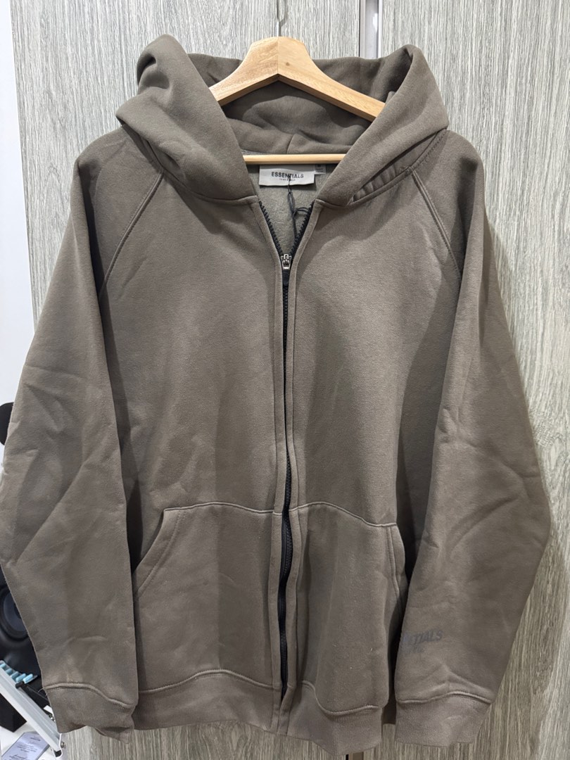 ESSENTIALS Zip up Hoodie FOG, Men's Fashion, Tops & Sets, Hoodies on ...
