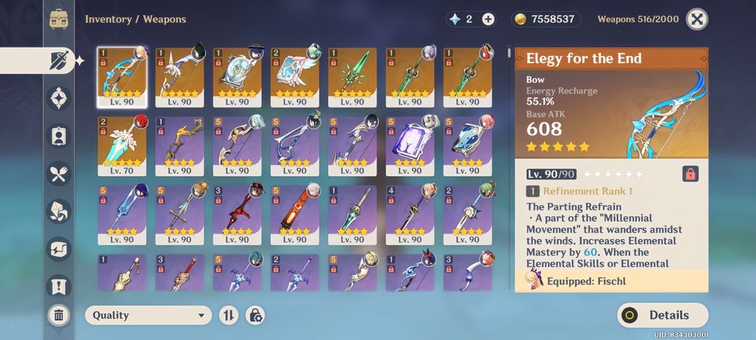 Genshin Account Wanderer, Raiden, Nilou, Nahida, Yelan, Kazuha, Venti ...