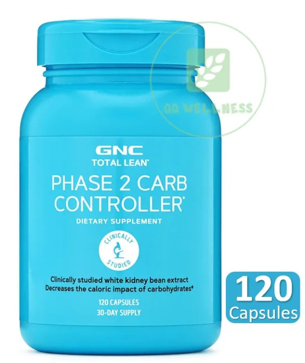 GNC Total Lean Phase 2 Carb Controller 120 Capsules Exp 2025 White ...