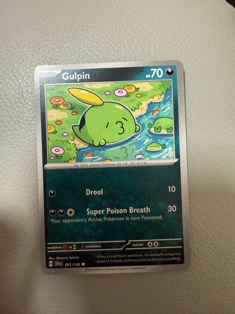 Gulpin #91 Pokemon Stellar Crown, Hobbies & Toys, Toys & Games on Carousell
