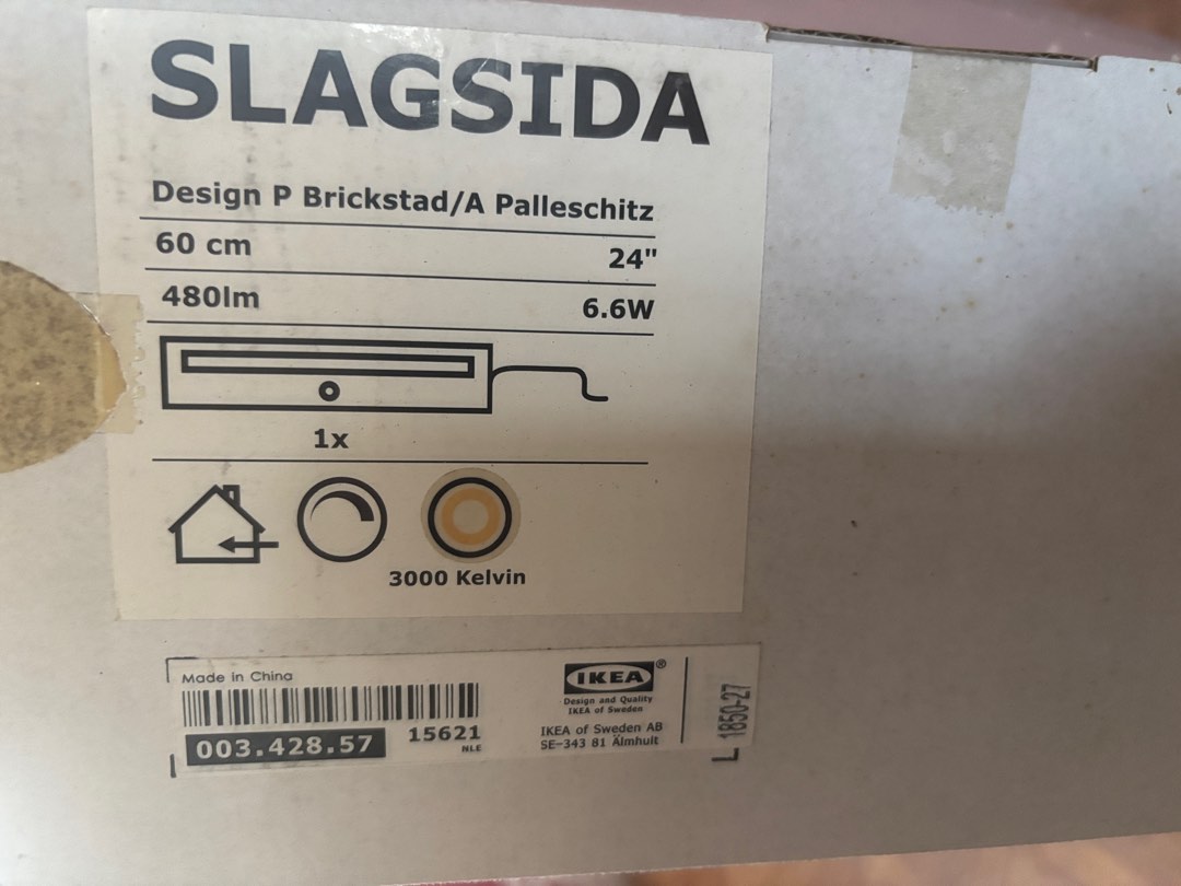IKEA SLAGSIDA LED worktop lighting 60cm, Furniture & Home Living ...