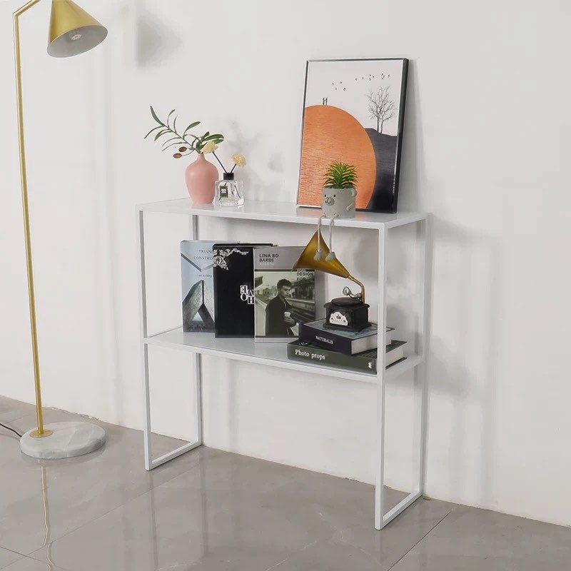 Meja rak besi putih 100 x 60 x 35 cm, Perabotan Rumah di Carousell