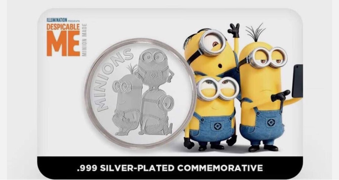 Minions Despicable Me Illumination Pictures Silver 32mm Commemorative ...