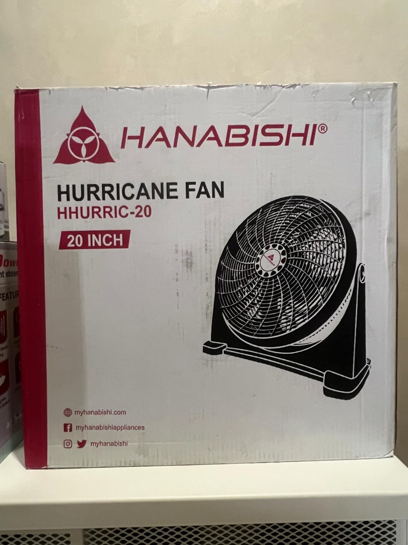 BNEW Hanabishi Hurricane Fan 20 inch, TV & Home Appliances, Other Home ...