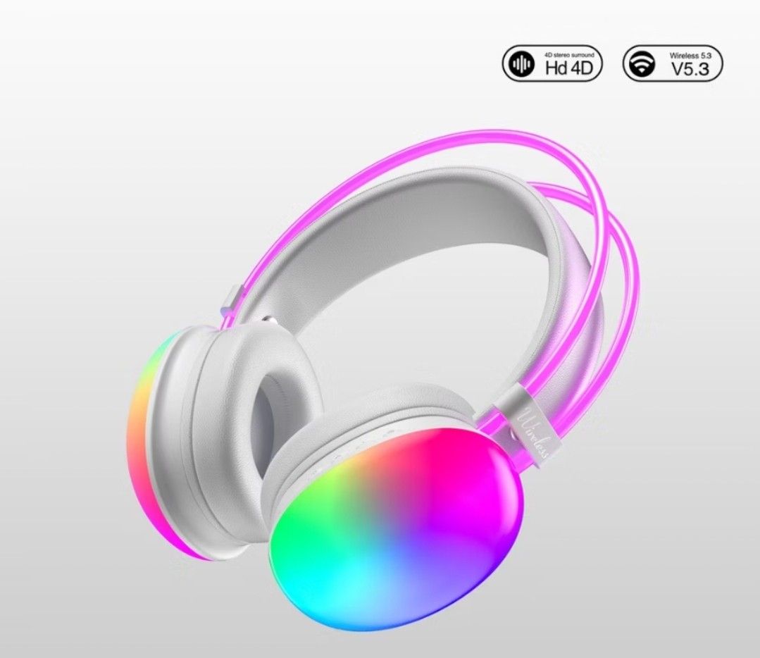 New RGB Light Headphone Wireless Bluetooth PD1 HIFI Sound Quality Ready ...