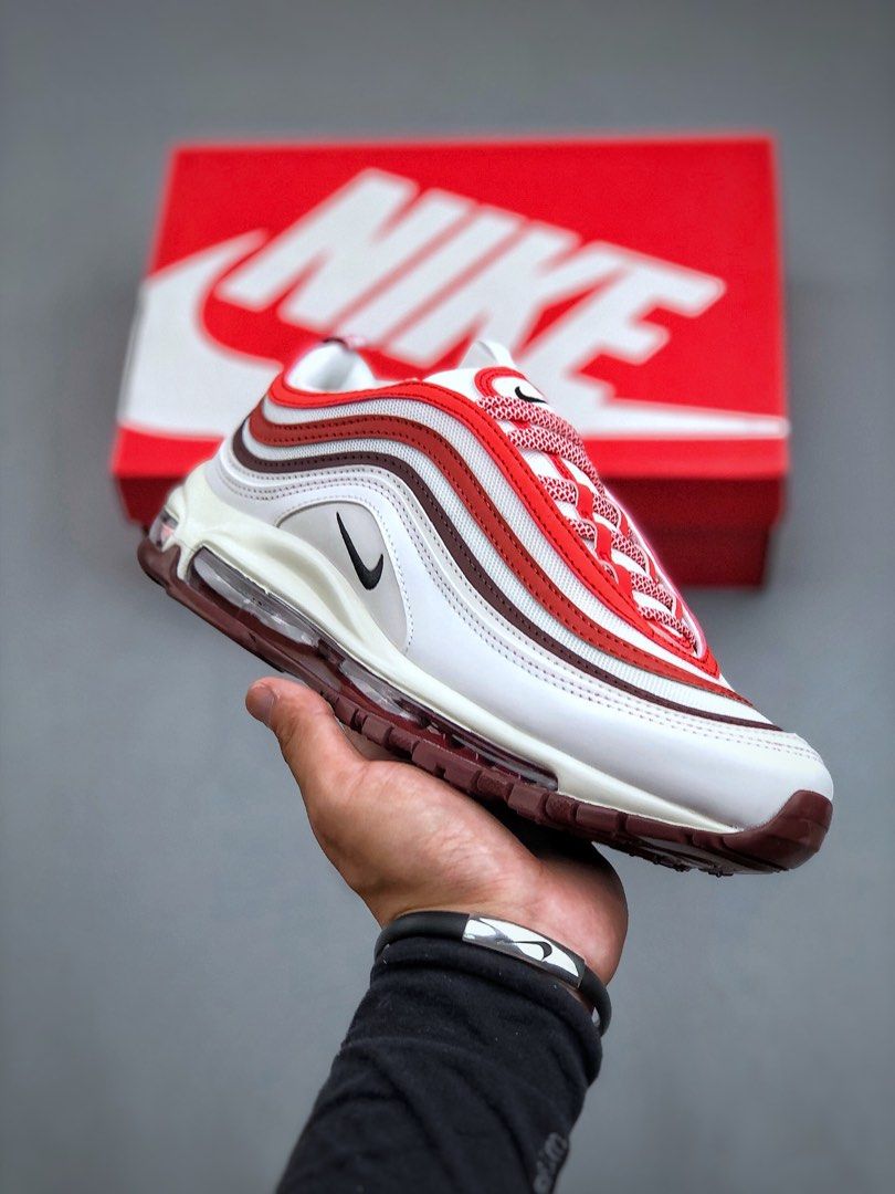 Nike Air Max 97 "White/Dune Red"(FN6957-101) Unisex pre-order, Fesyen Pria, Sepatu , Sneakers di ...