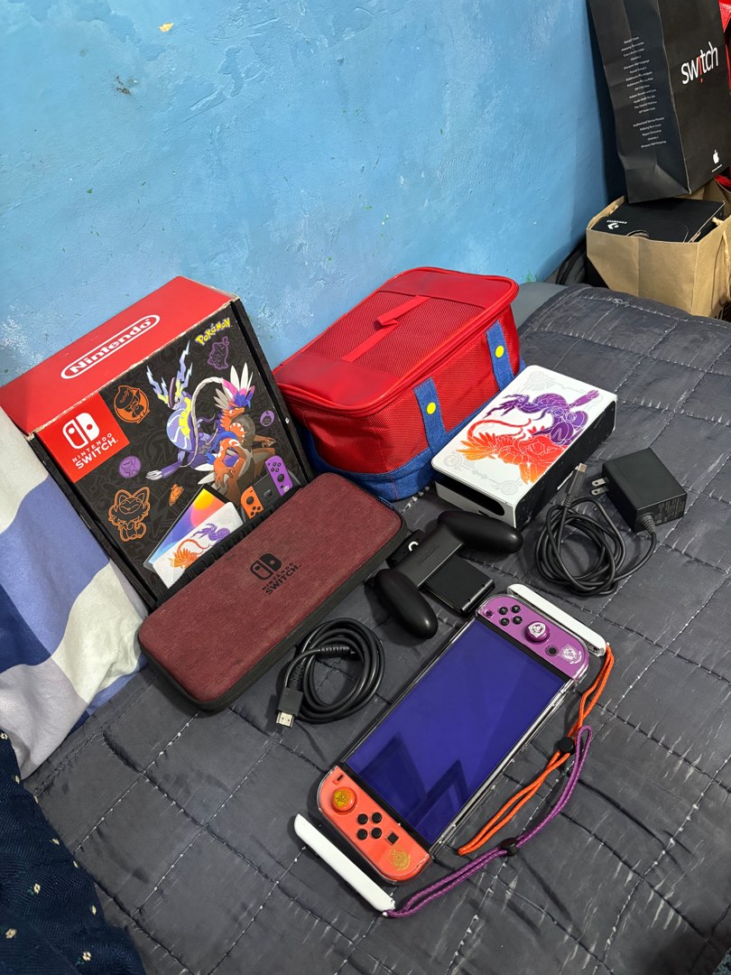 Nintendo Switch OLED Scarlet & Violet Edition with 55 Digital Games ...