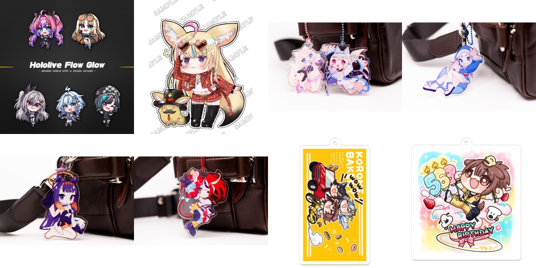 [No.5] [C105] [PO till 29 Dec 2024] Hololive comiket doujin acrylic keychain flow glow vivi niko ...