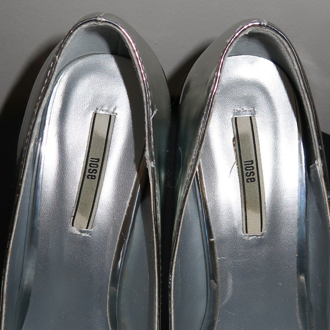 (FREE POS) Nose Chrome Metallic Pointy Toe Heel Pump, Women's Fashion ...