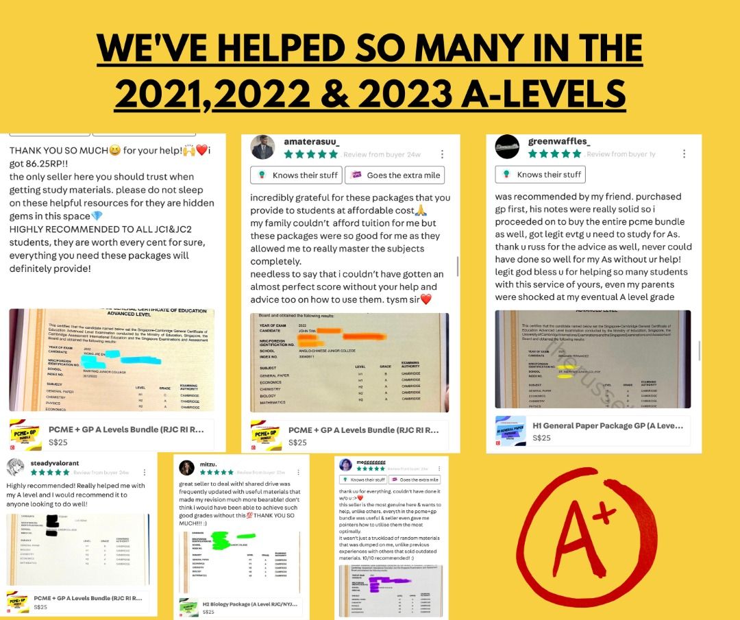 PCME + GP A Levels Bundle (2025 RJC RI Raffles Institution HCI HCJC Hwa ...