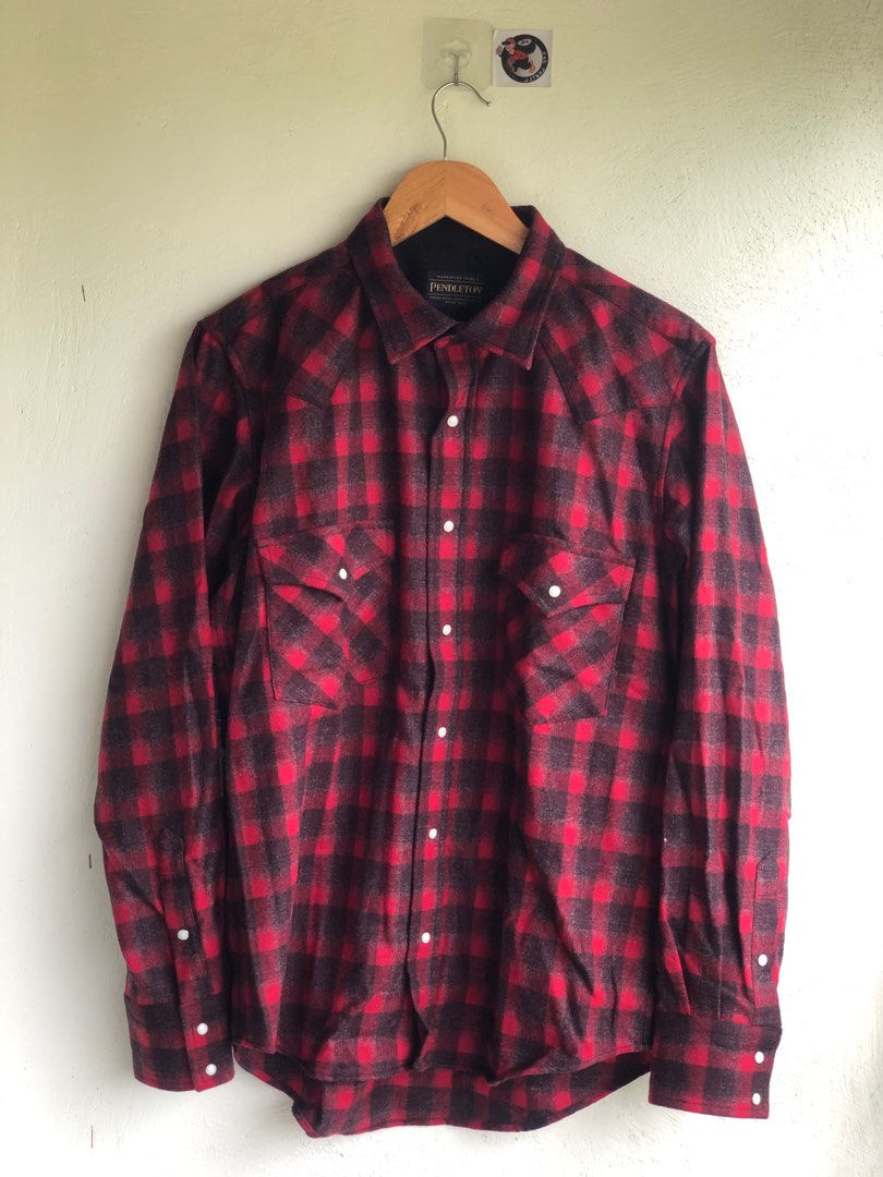 Pendleton Plaid Long sleeve polo, Men's Fashion, Tops & Sets, Tshirts & Polo Shirts on Carousell