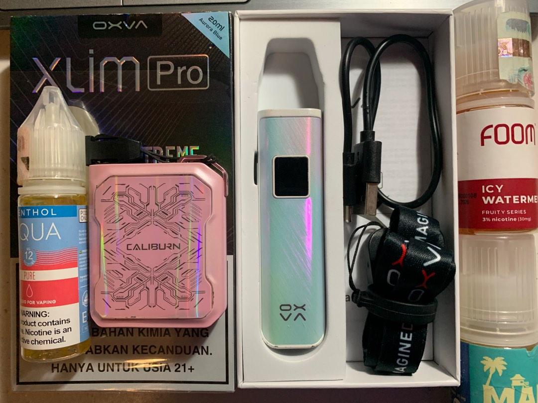 pod vape oxva xlim pro aurora blue, caliburn xoxo, liquid foom maldives ...