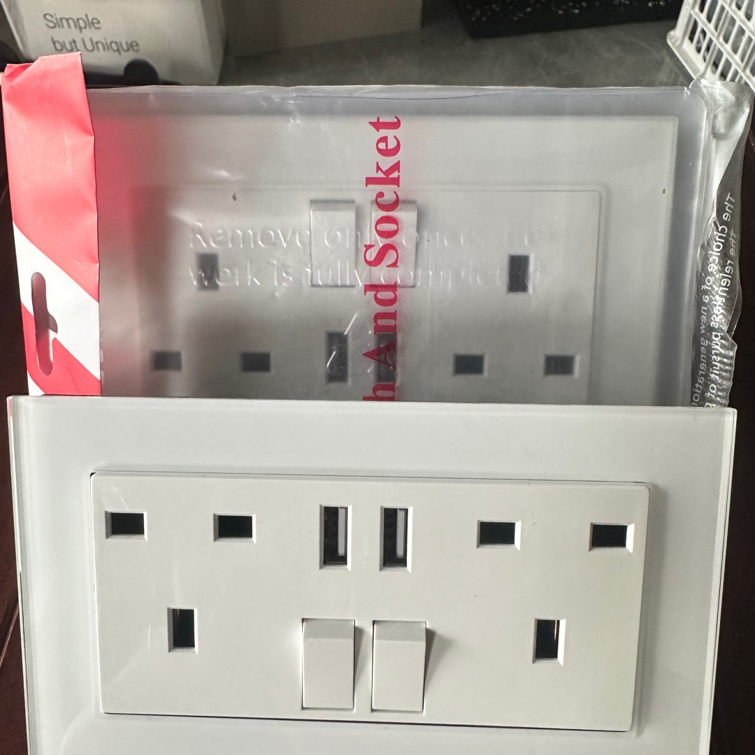 Single socket $ double socket with glass panel, 1M track socket , TV ...