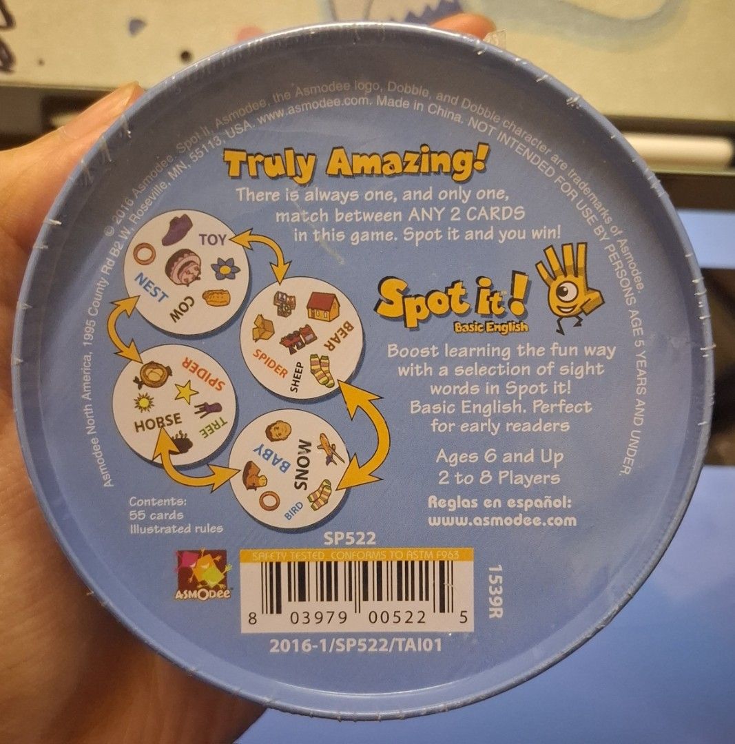 Spotit!BasicEnglish, 興趣及遊戲, 玩具 & 遊戲類 - Carousell