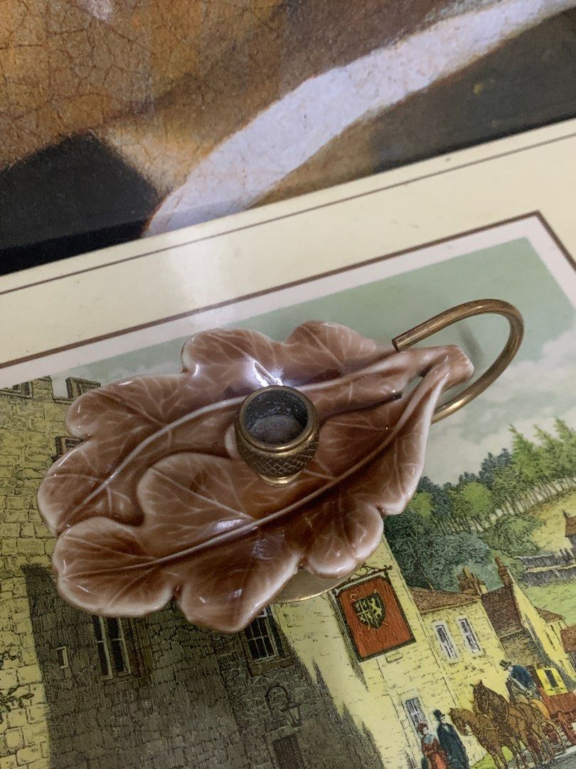 Vintage Wade Porcelain Oak Leaf Acorn Candle Holder | Made In England ...