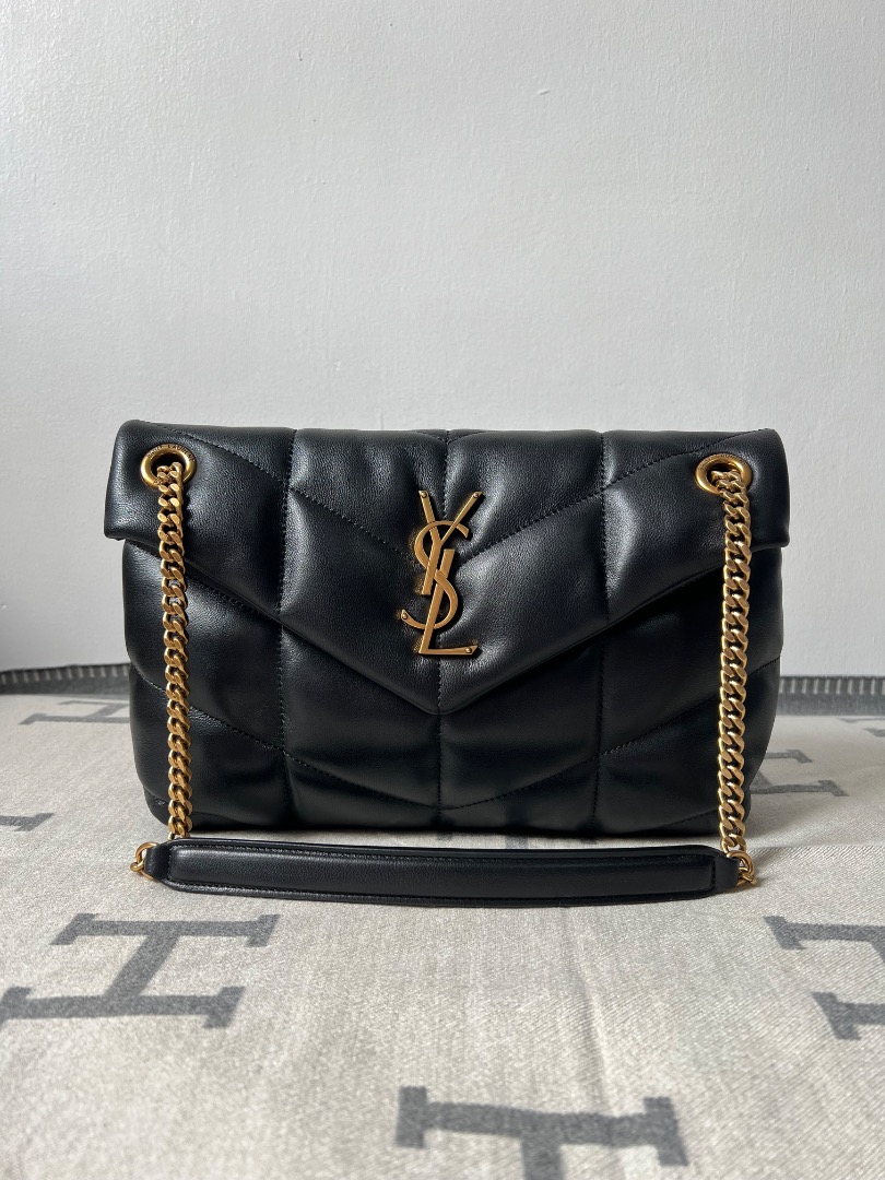 YSL Puffer Small Black Leather Chain Bag, Luxury, Bags & Wallets on ...