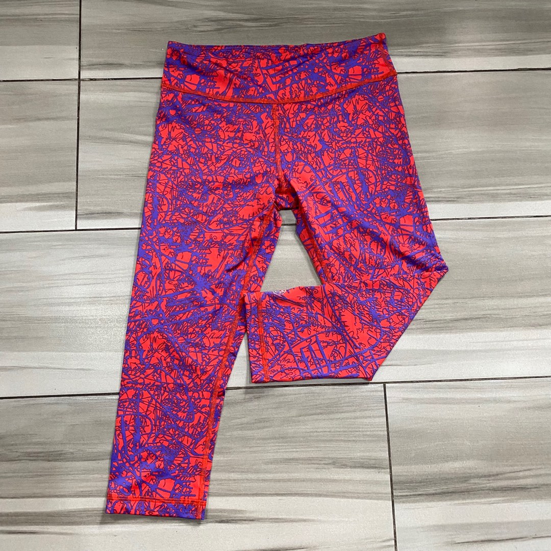 Zumba Red and Blue Gym / Workout Leggings, Women's Fashion, Activewear ...