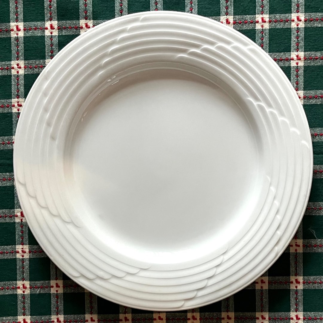 10.5” Noritake Primadura Symphony Line embossed plain white plate ...
