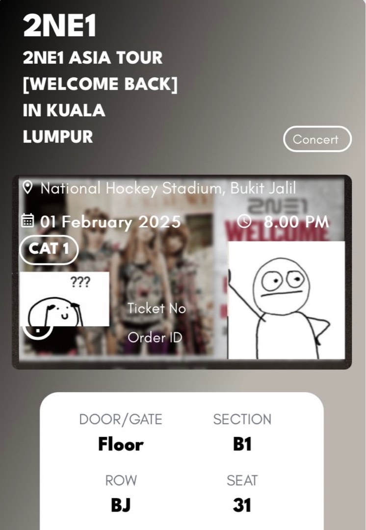 2ne1 Asia Tour in Kuala Lumpur Concert Ticket, Tickets & Vouchers ...