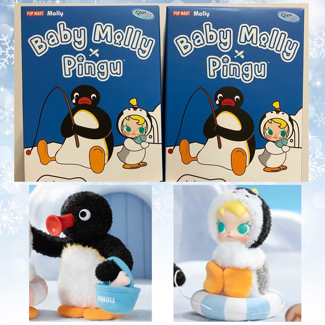 [全新未開盒確認款] Pop Mart Baby Molly x Pingu 搪膠毛絨掛件盲盒 - 小小漁船 滿載而歸, 興趣及遊戲, 玩具 ...