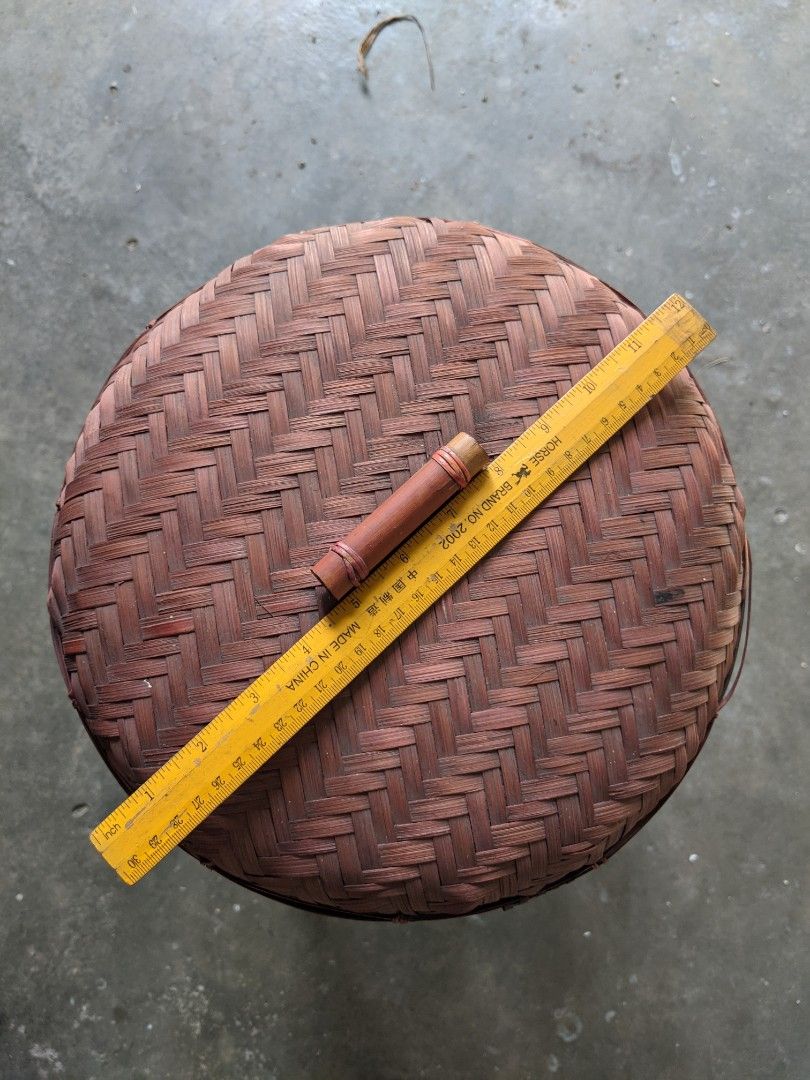 Bamboo basket Bakul raga buluh, Furniture & Home Living, Home ...