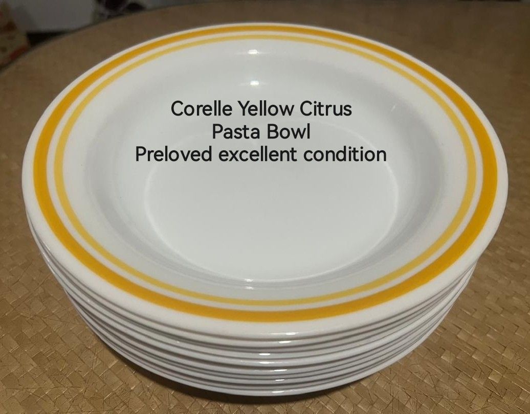 Corelle Yellow Citrus Pasta Plate/bowl, Furniture & Home Living ...
