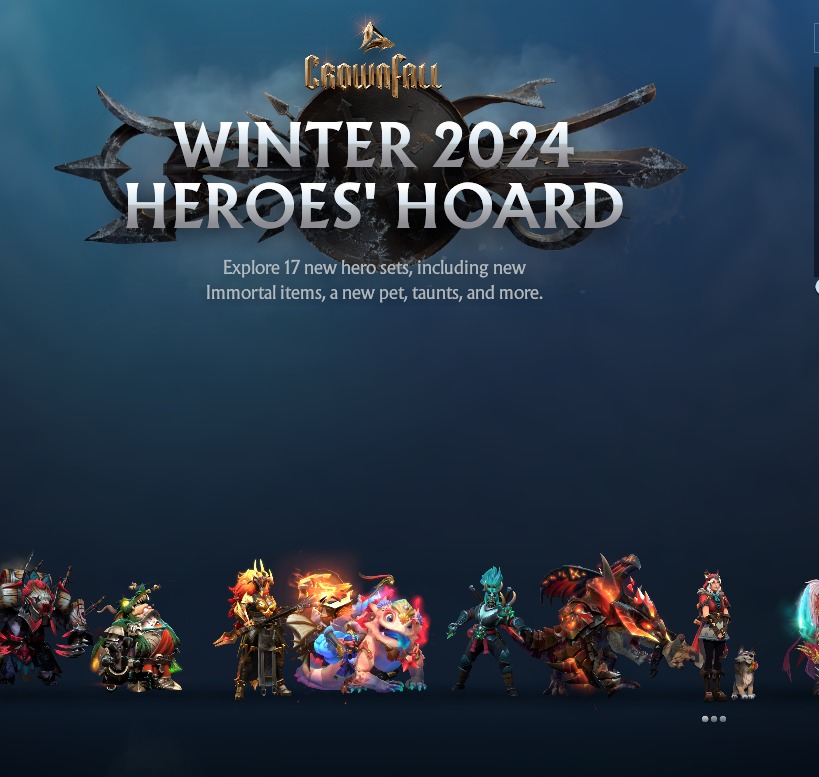 Crownfall Winter 2024 Heroes' Hoard, $2.50 per set, all sets for $25 (Dota 2, frostivus chest ...