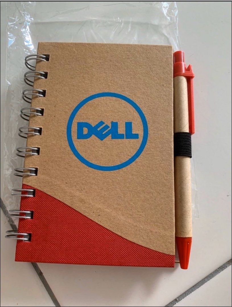 Dell Red and Brown Notepad with Pen, Post It Notes and Paper, Hobbies ...