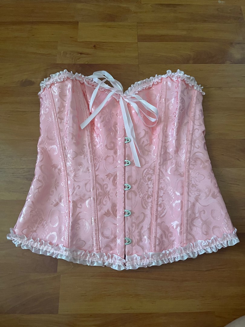 Frilly Pink Corset, Women's Fashion, Tops, Others Tops on Carousell