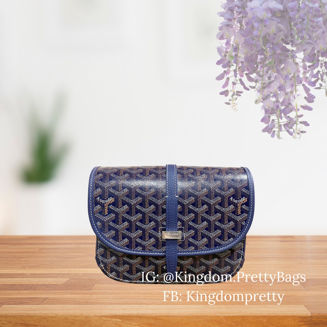 Goyard Belvedere PM Size in Navy Monogram Curved Flap Crossbody Bag Pre-order, Luxury, Bags ...