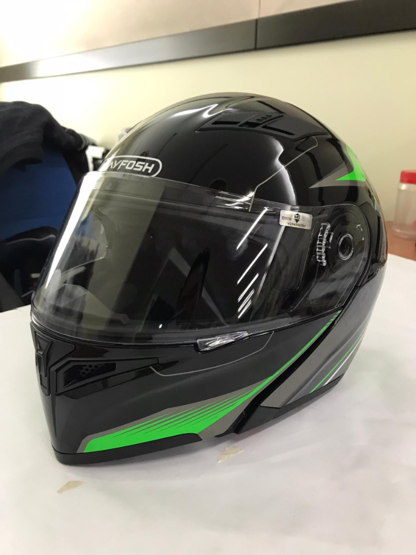 GRAYFOSH FLIP UP FULL FACE G3838 [KRAZE/G MOD] HELMET DOUBLE VISOR ...
