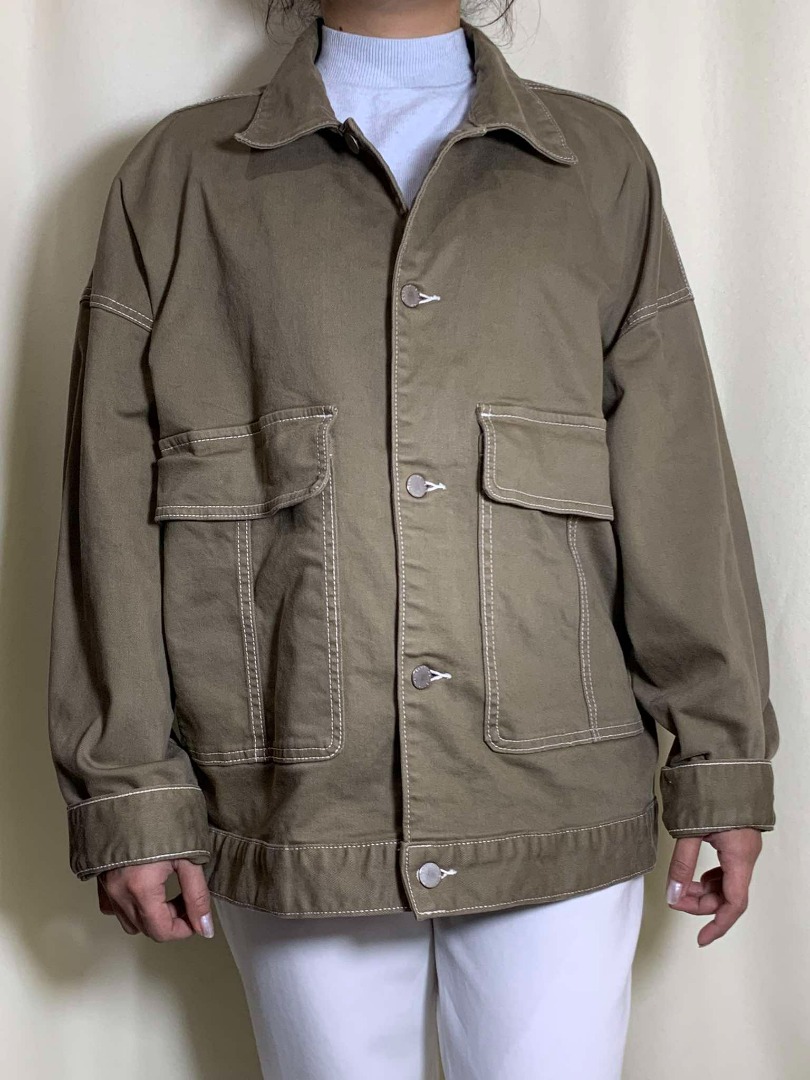 GU MEN'S BIG POCKET WORK JACKET (Oversized/Boxy fitting), Men's Fashion ...