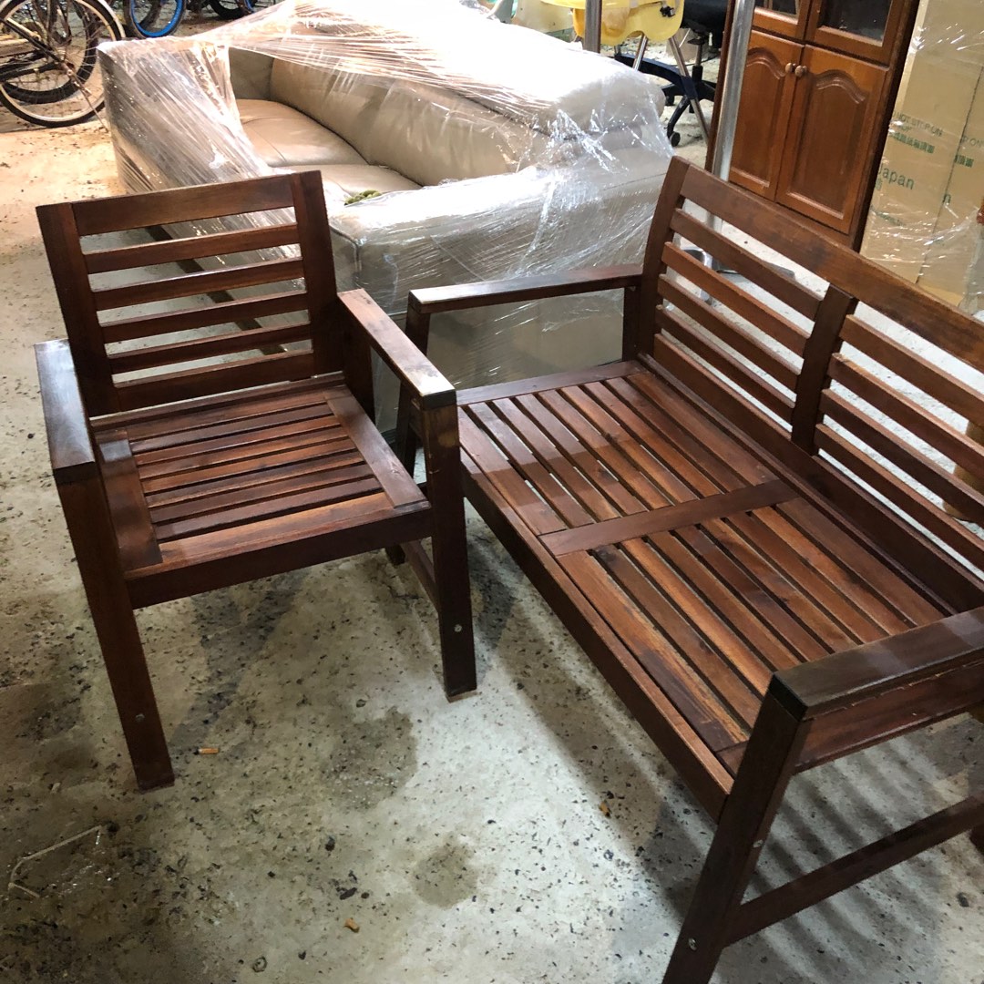 IKEA APPLARO OUTDOOR BENCH SET, Furniture & Home Living, Outdoor ...