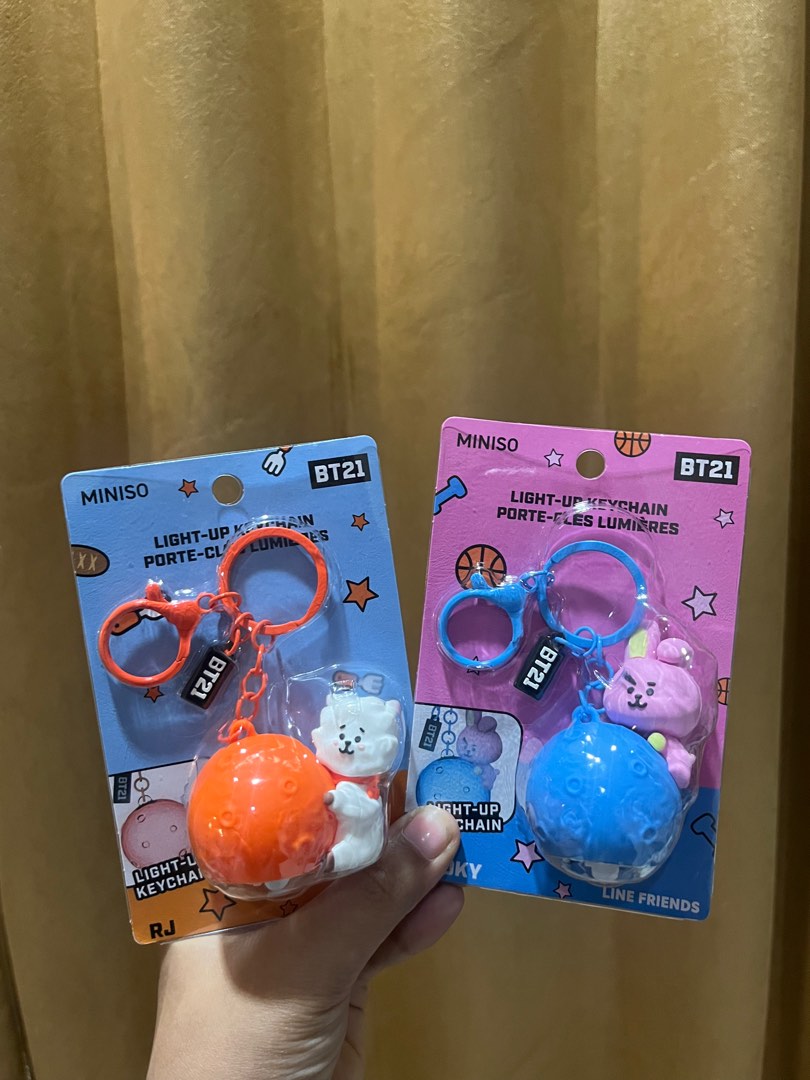 Miniso x BT21 Light up Keychain Original, Toys & Collectibles, Mainan ...