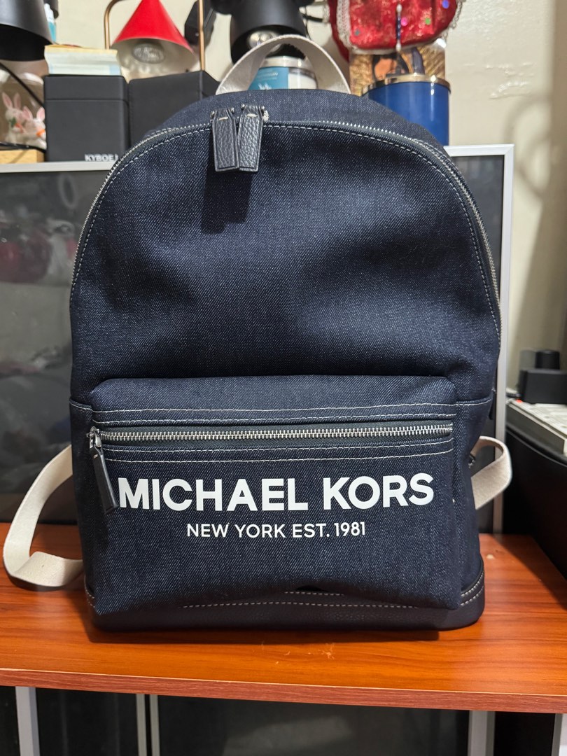Mk cooper denim large backpack, Luxury, Bags & Wallets on Carousell
