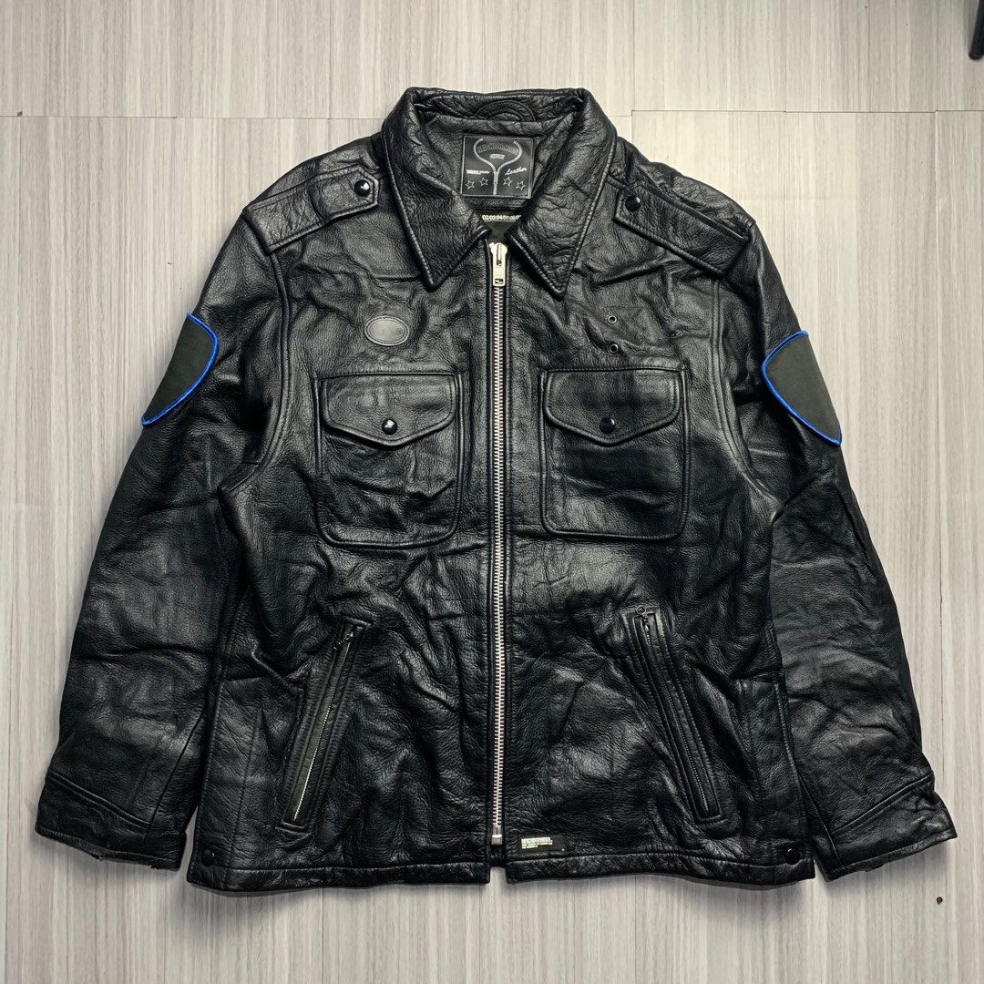 Neighborhood Highway patrol cowhide leather police man jacket ...