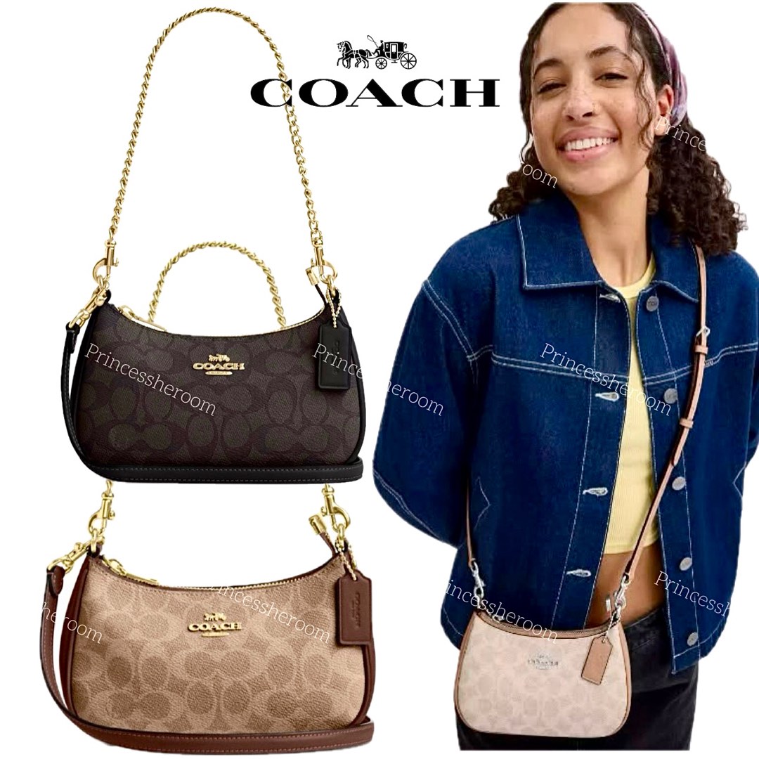 New Coach Original CW323 Mini Teri Crossbody in Signature Canvas Gold ...