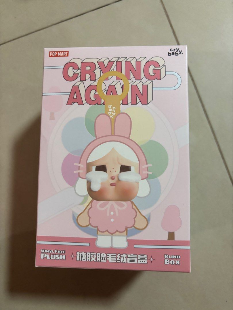 Popmart crybaby crying again series vinyl face plush blind box, Hobbies ...
