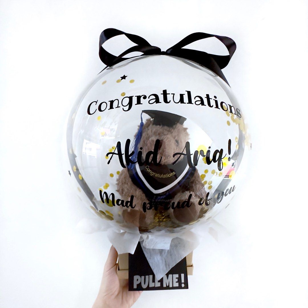 (Read description) Personalised money pull bobo balloon with graduation ...