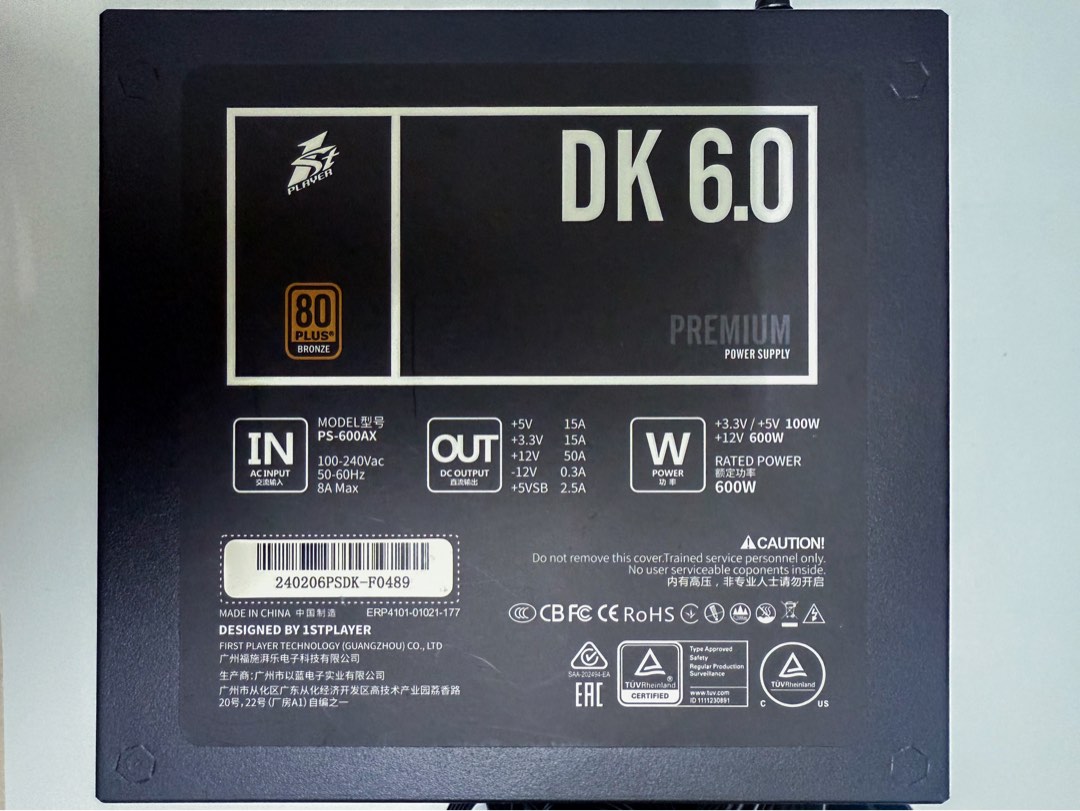 PSU 600W 1st PLAYER DK 6.0 PREMIUM Power Supply, Computers & Tech, Parts & Accessories, Computer ...