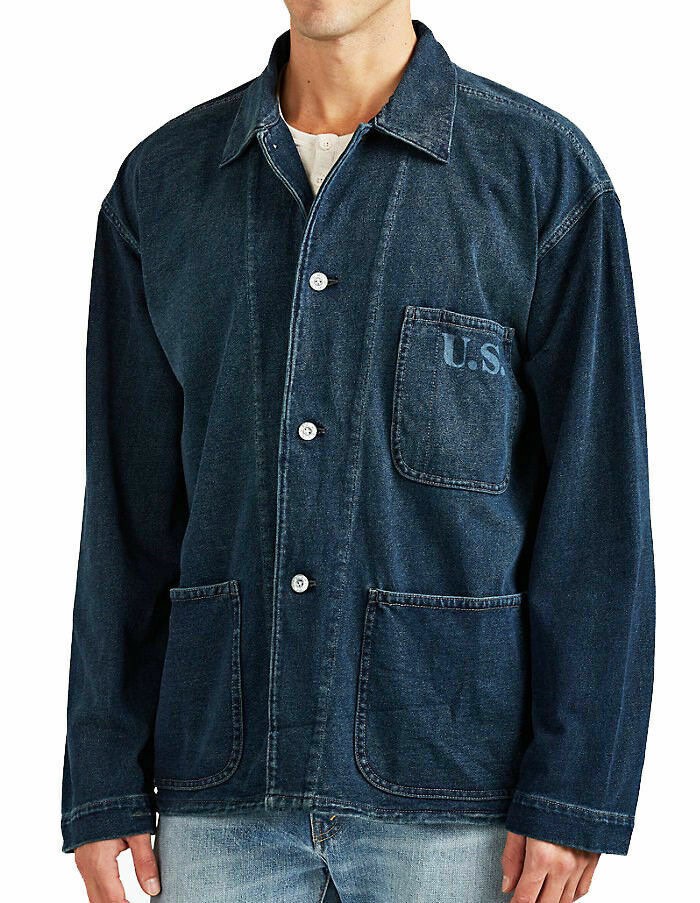 RALPH LAUREN RRL WASHED INDIGO JERSEY SHIRT JACKET, Men's Fashion ...
