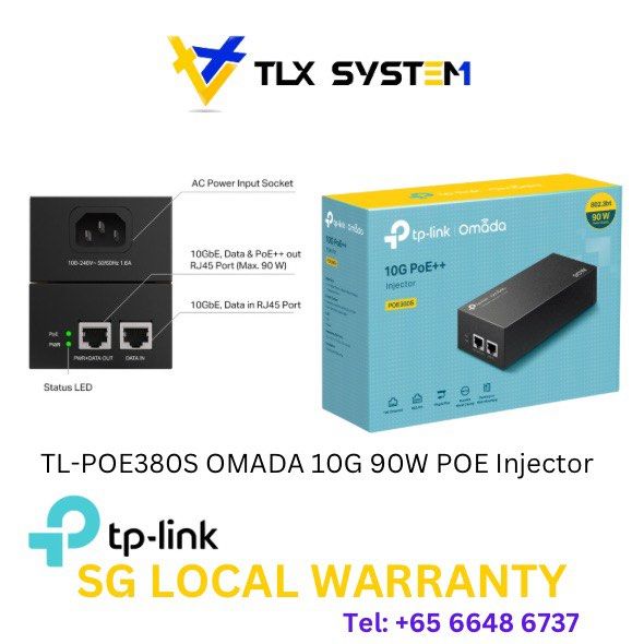 TP-Link TL-POE380S OMADA 10G 90W POE Injector for Access Point ...