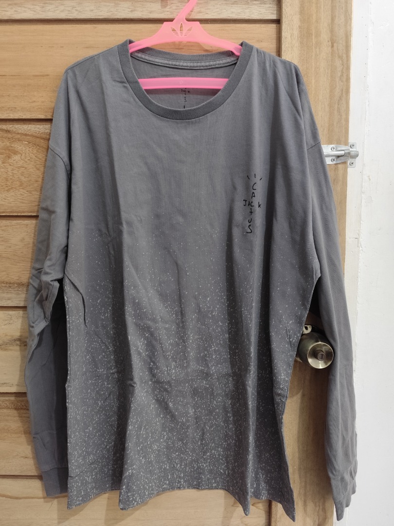 Travis Scott Back Bling L/S washed grey, Men's Fashion, Coats, Jackets ...