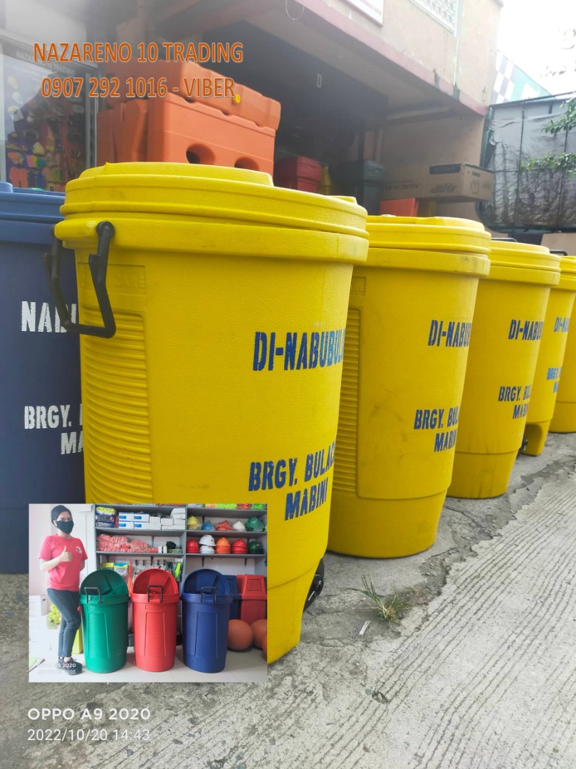 Trolling bin Trash bin w/wheels 709, Furniture & Home Living, Cleaning ...