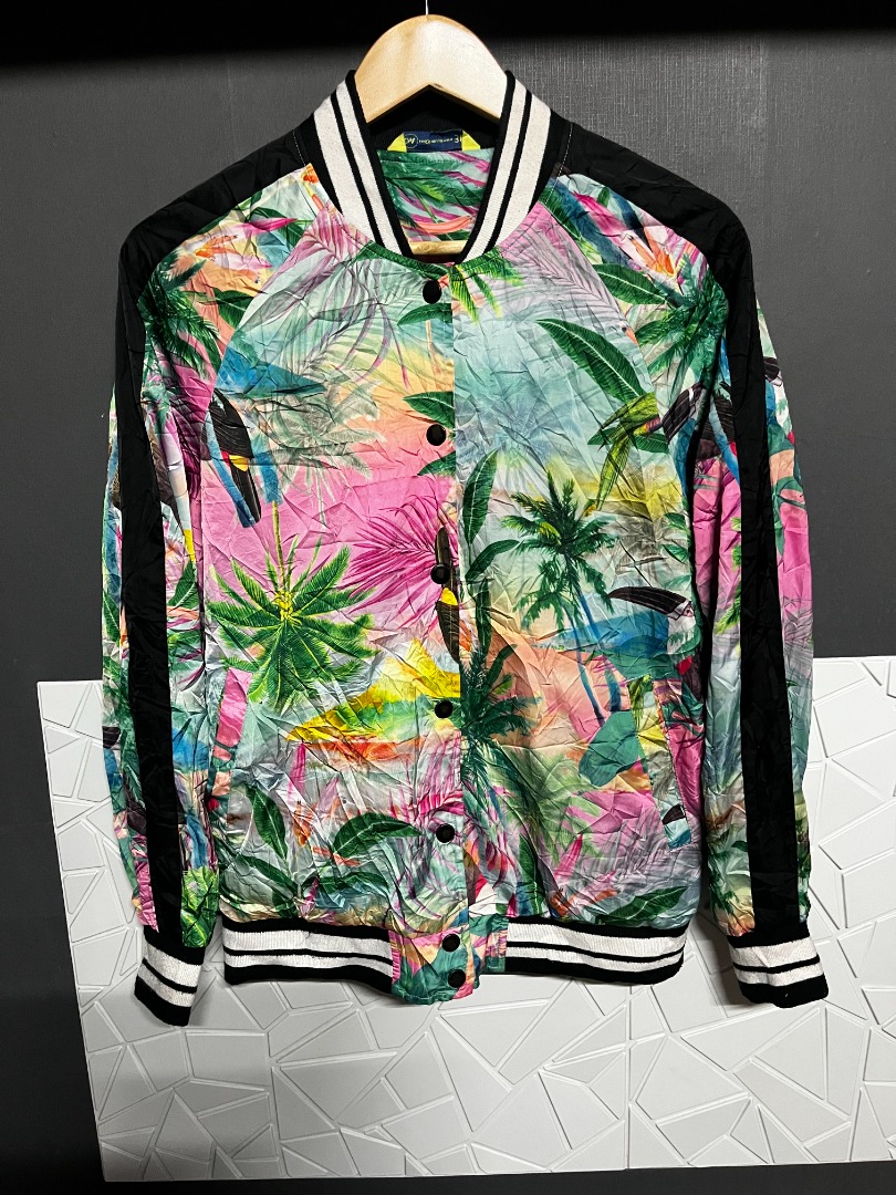 Tropical Print Bomber Jacket, Men's Fashion, Coats, Jackets and ...