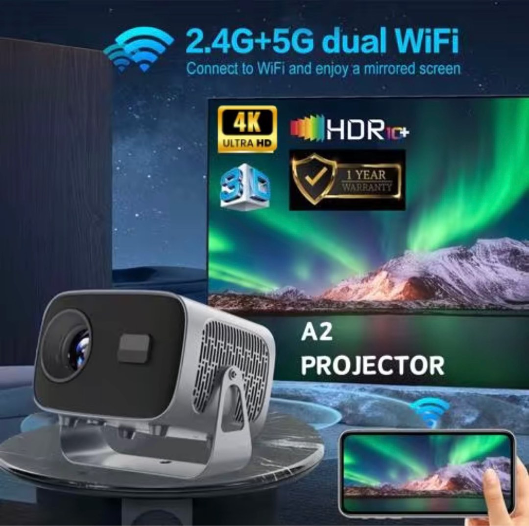 [FREE TRIPOD] A2 Projector Build In Android & Speaker, TV & Home ...