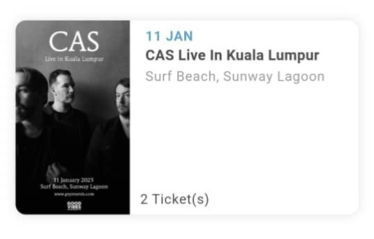 CAS KL World Tour GA Ticket x 2, Tickets & Vouchers, Event Tickets on ...