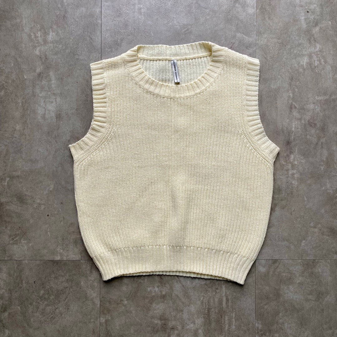 Colorbox: Off-white Knit Vest, Fesyen Wanita, Pakaian Wanita, Atasan di ...